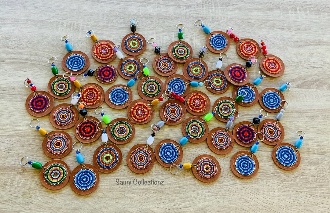 Kenyan Assorted Key Holders, Leather & Beaded Key Chains - Etsy