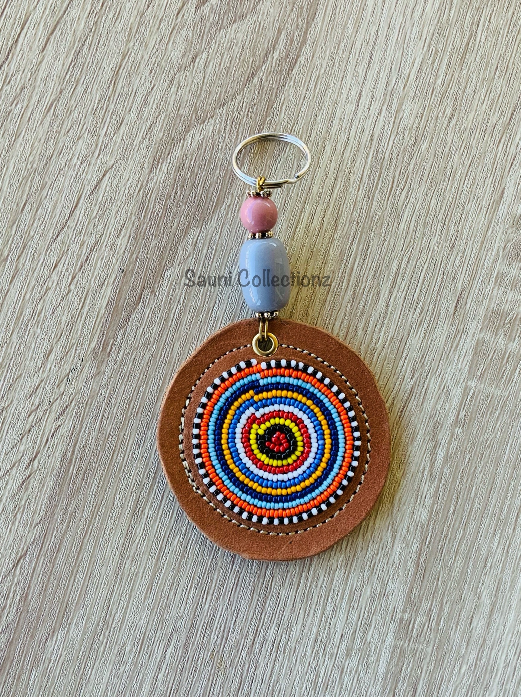 Kenyan Assorted Key Holders, Leather & Beaded Key Chains - Etsy