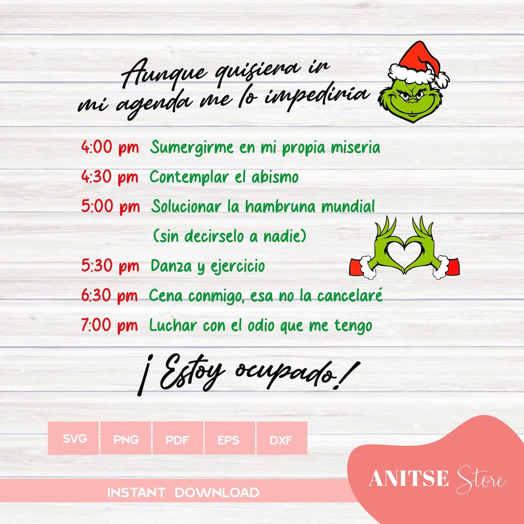My Day Grinch SVG, Grinch Schedule SVG, Png, Dxf, Vector, Grinch My Day ...