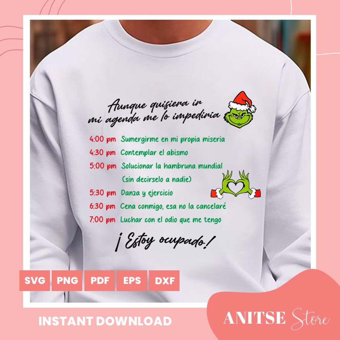 My Day Grinch SVG, Grinch Schedule SVG, Png, Dxf, Vector, Grinch my day ...
