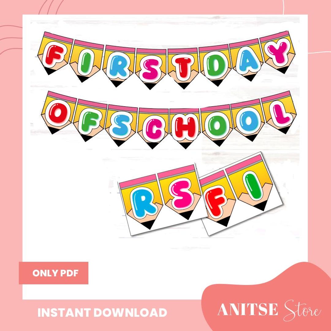 First Day of School Banner Printable Welcome Back to School, Back to ...