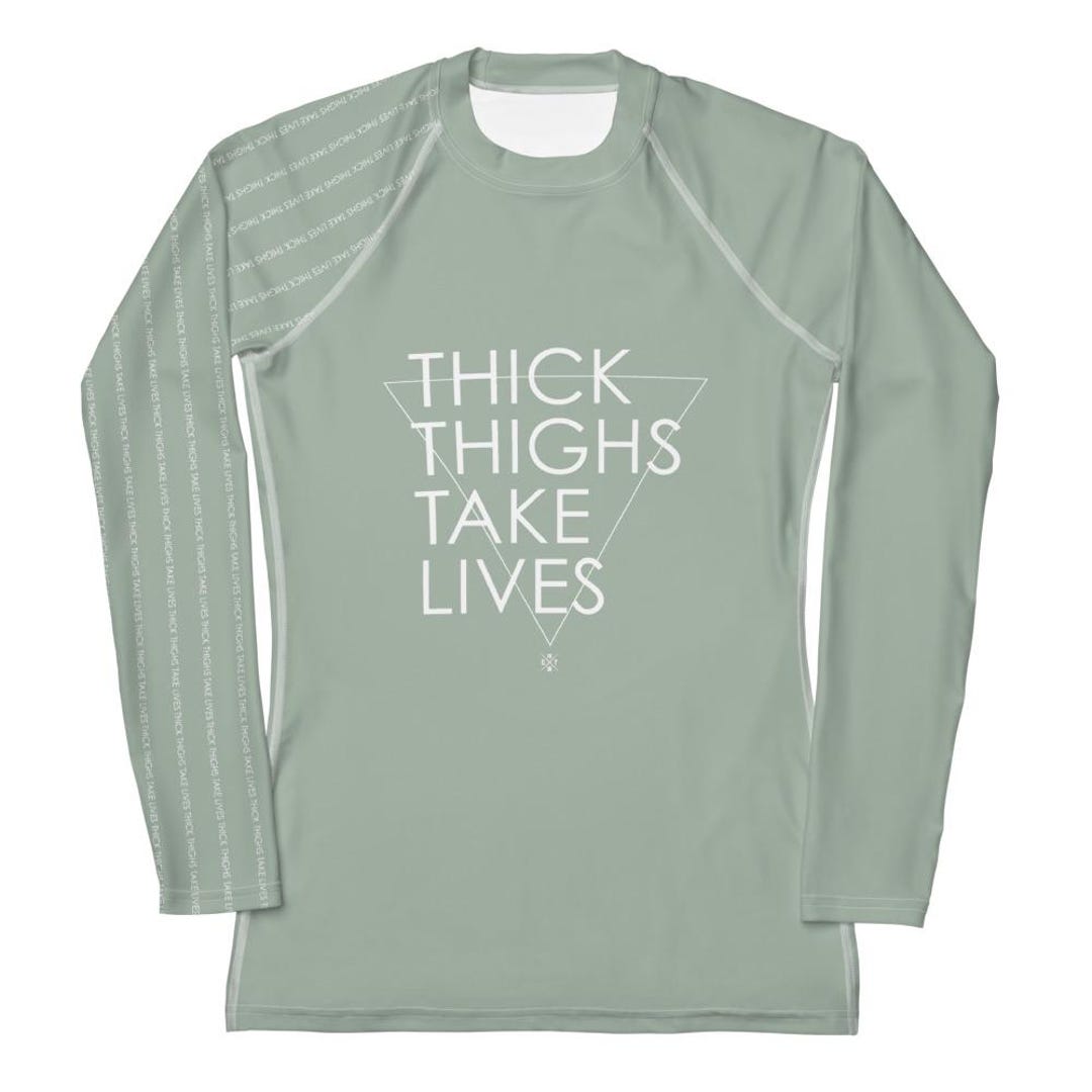 Thick Thighs Take Lives Triangle Choke Rashie - LIGHT NEUTRALS Athletic ...