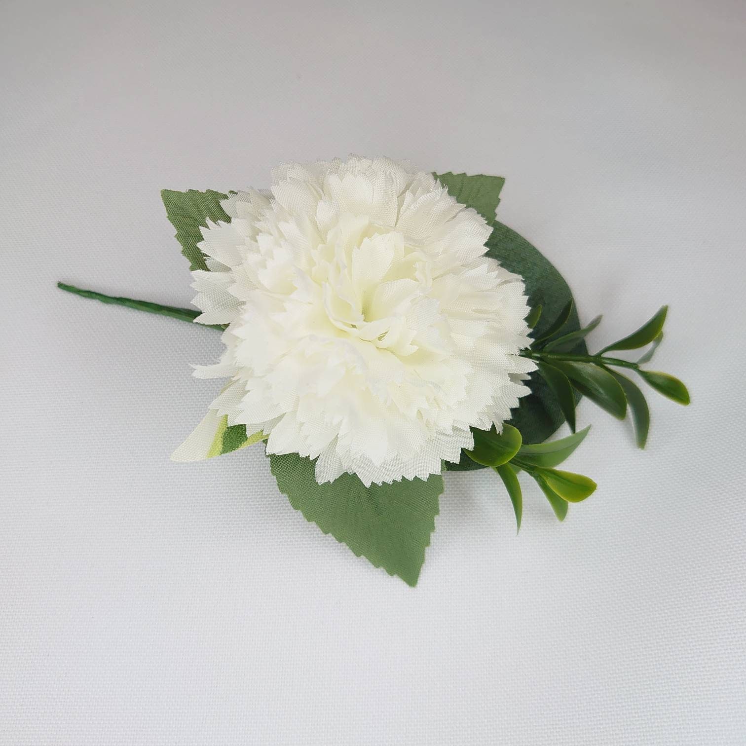 White Carnation Buttonhole Artificial Wedding Flowers | Etsy