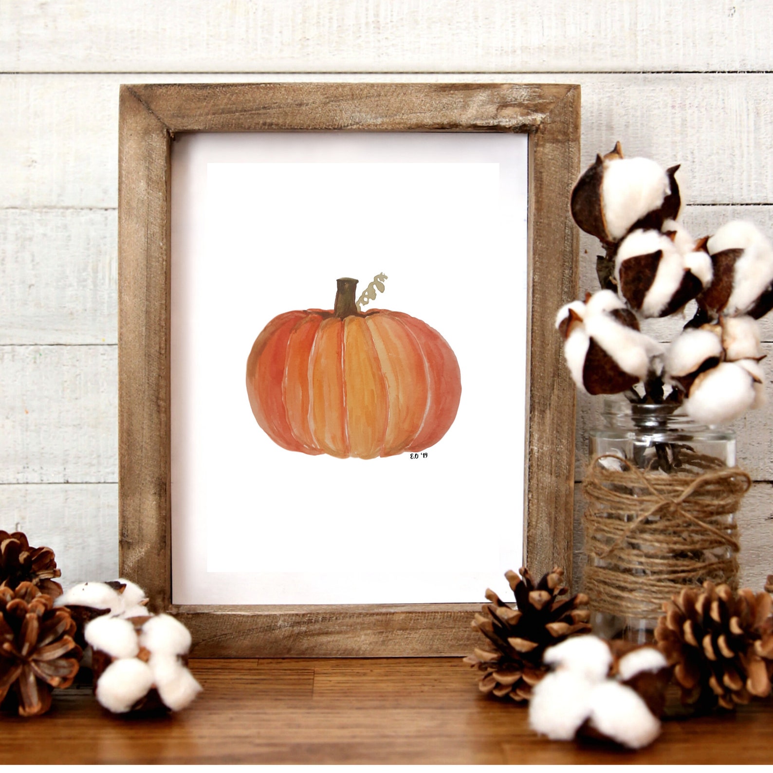Watercolor Pumpkin, Instant Digital Download, Fall Instant Printable ...