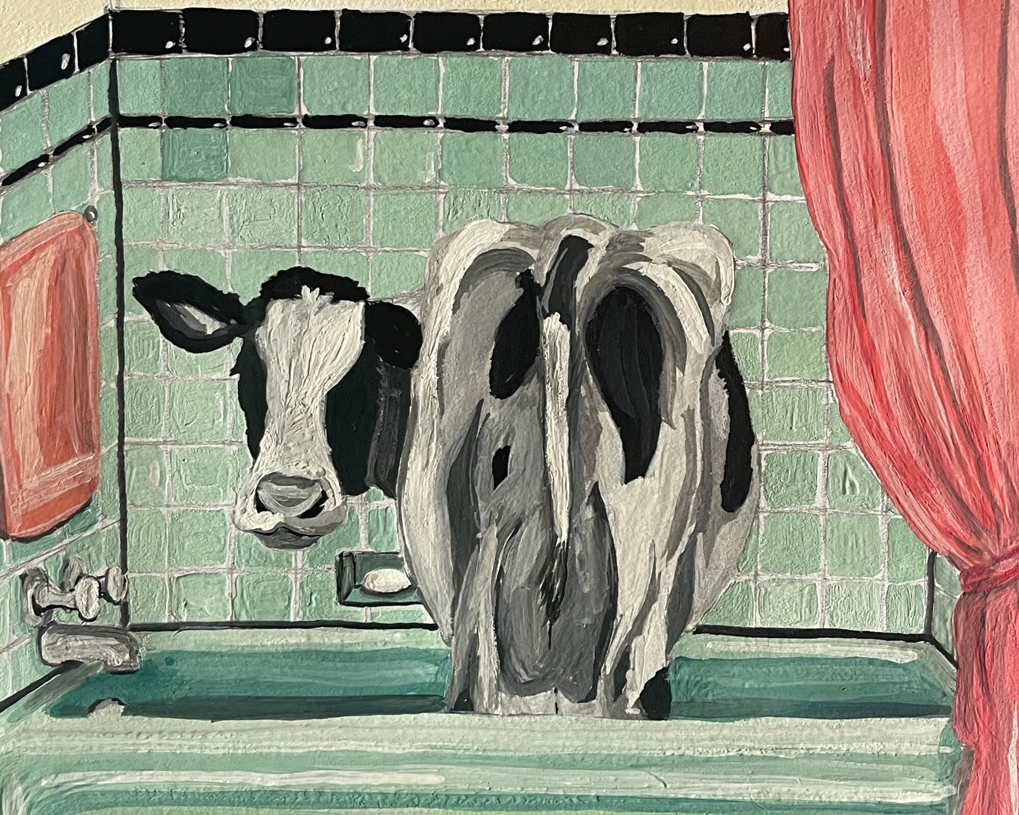 Cow Print Art Instant Download Cow Painting Farmhouse - Etsy