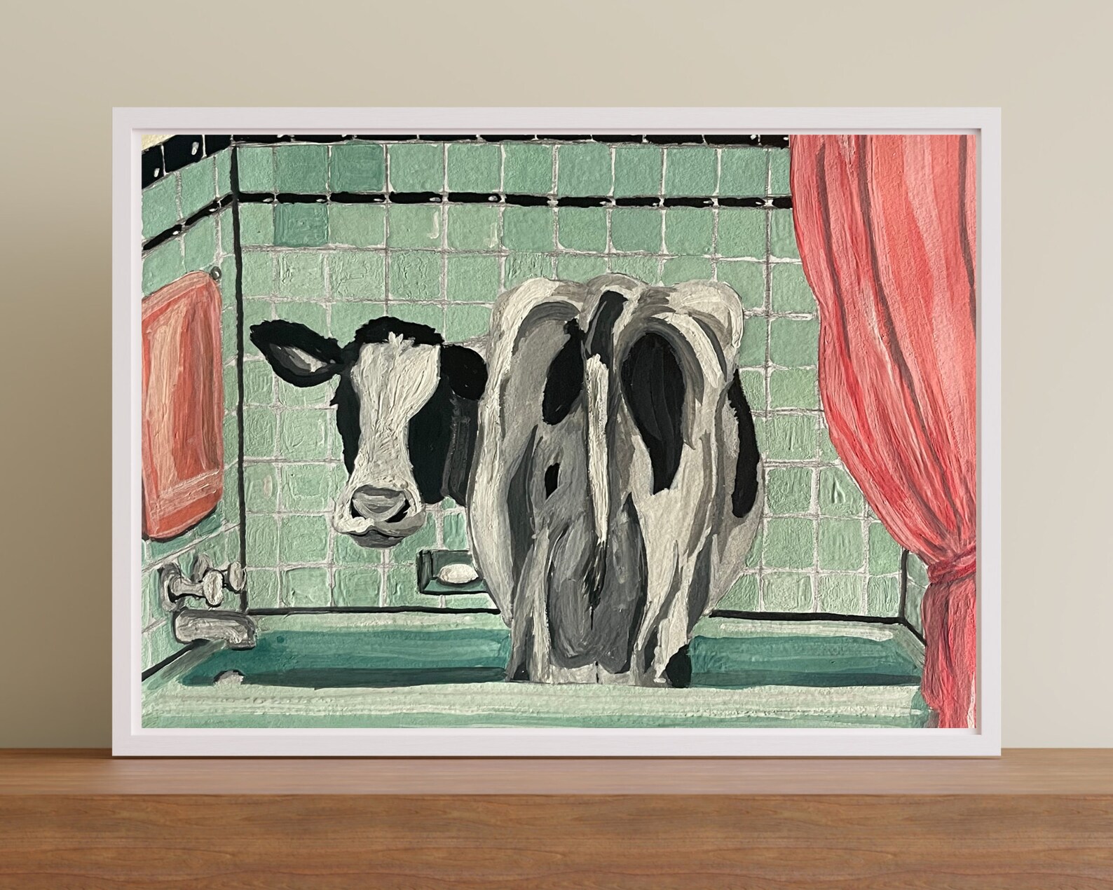 Cow Print Art Instant Download Cow Painting Farmhouse - Etsy