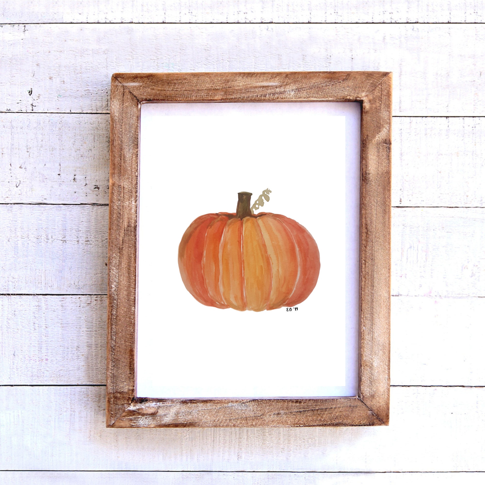 Watercolor Pumpkin, Instant Digital Download, Fall Instant Printable ...