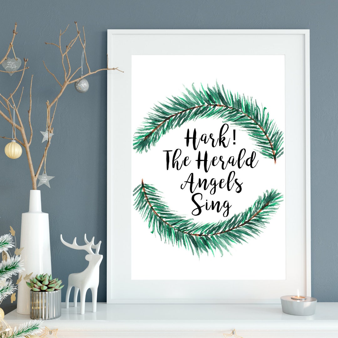 Hark! the Herald Angels Sing Print, Instant Digital Download, Christmas ...
