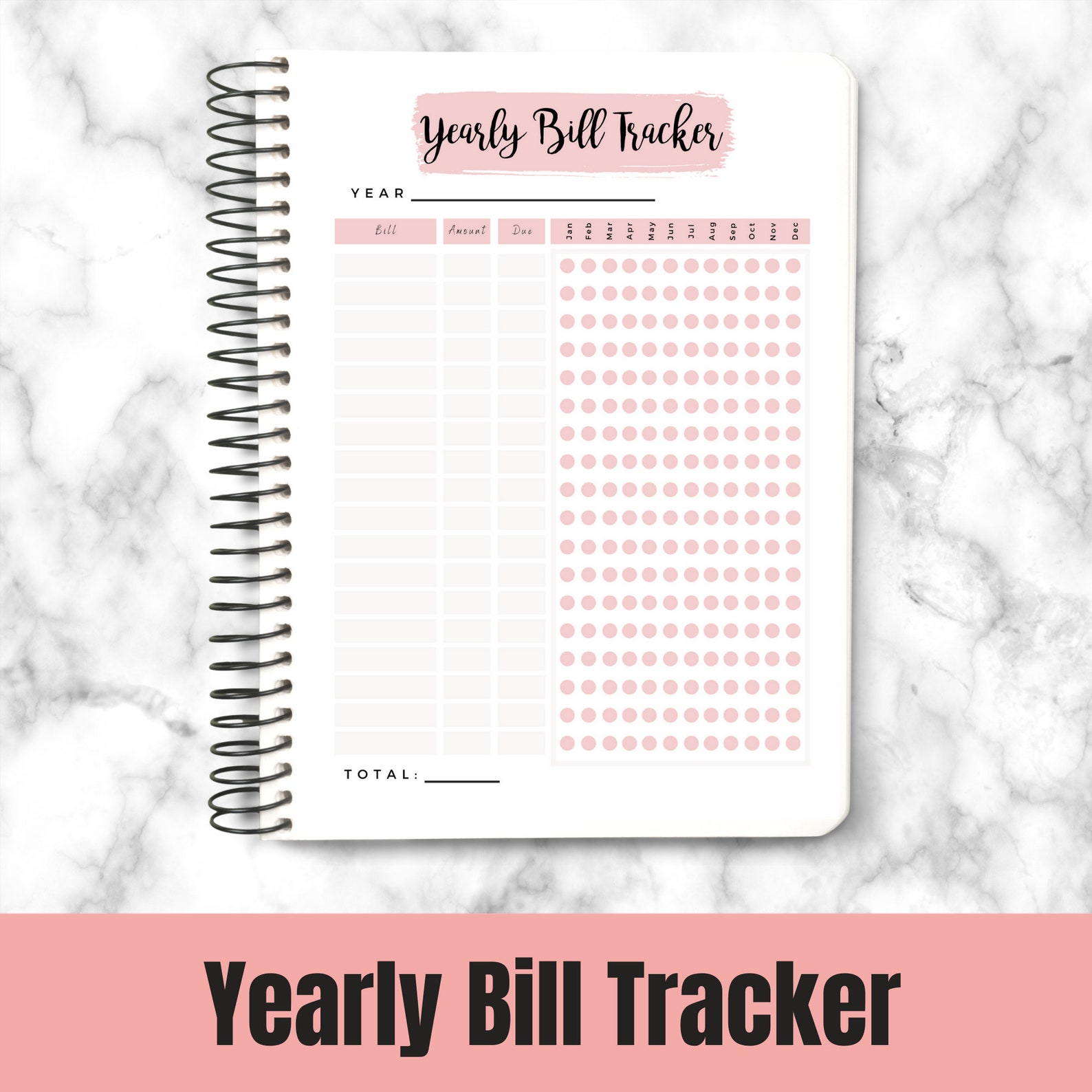 Bill Tracker | Monthly Bill Tracker Printable | Yearly Bill Planner ...