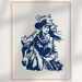 Coquette Sea Shell Print Blue Seashell Wall Art, Seashell Art Prints ...