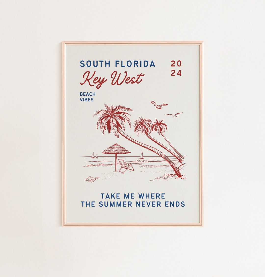 South Florida Key West Wall Art | Vintage Ocean Wall Art | Coastal ...