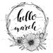 Hello March Line Art Vector Clip Art PNG JPG EPS Floral Calligraphy ...