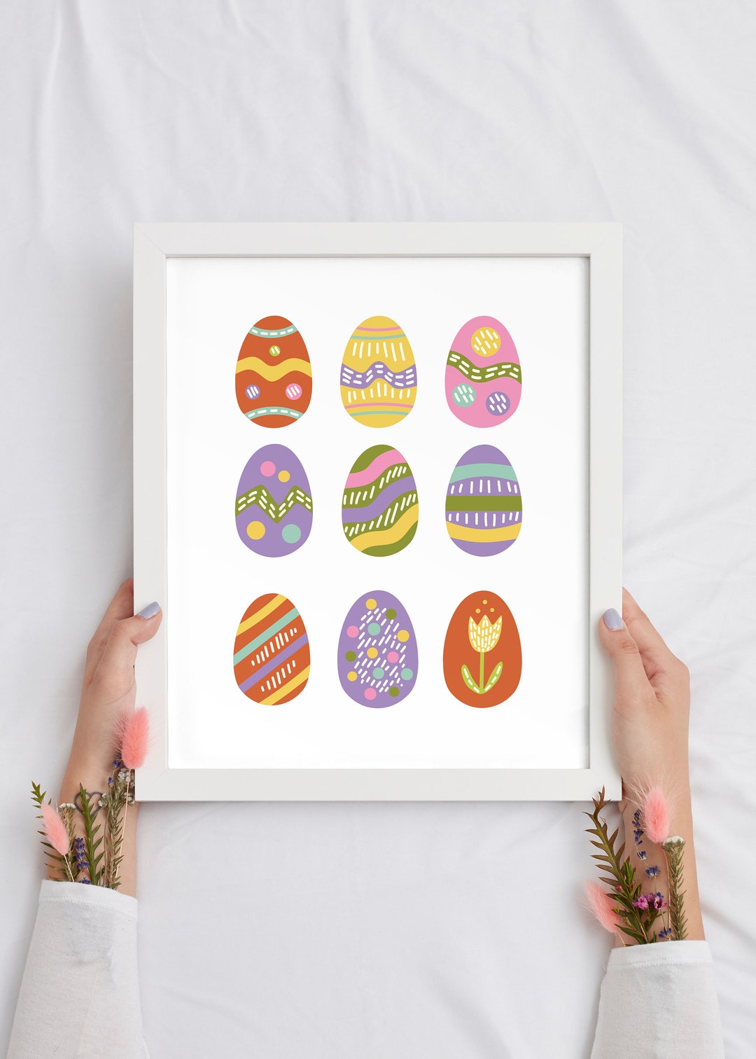 Easter Egg Hunt Sign Easter Egg Wall Art Print Spring Home Decor Pastel ...