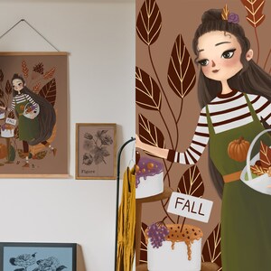 Fall Print Wall Art With Baker Girl Cakes Cheesecakes | Etsy