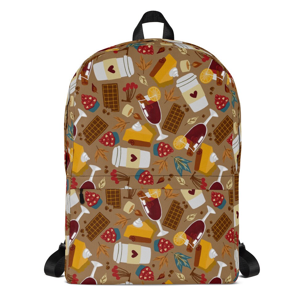Unique autumn backpack. Fall rucksack with pumpkin pie | Etsy