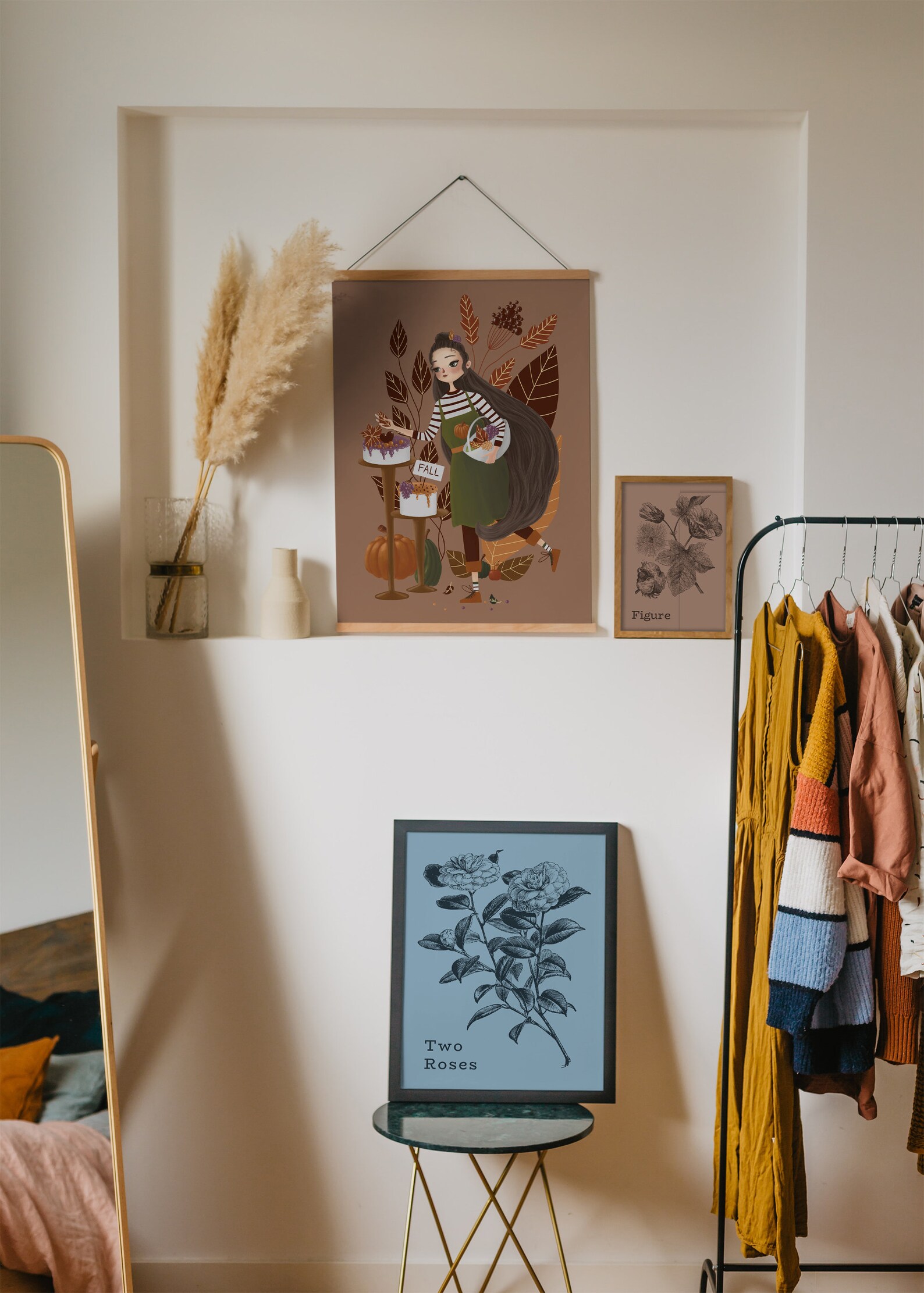 Fall Print Wall Art With Baker Girl Cakes Cheesecakes | Etsy