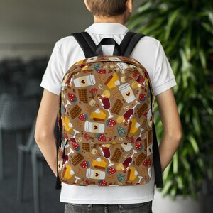 Unique Autumn Backpack. Fall Rucksack With Pumpkin Pie, Coffee ...