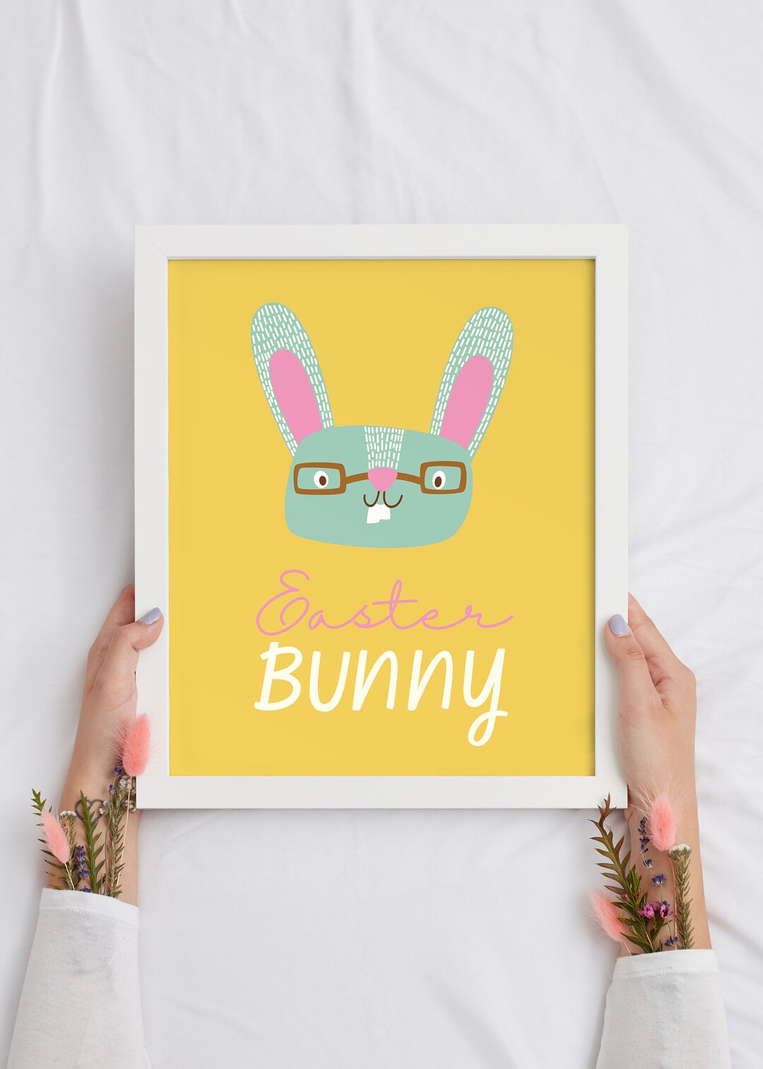 Easter Printable Wall Art Easter Bunny Wall Art Spring Kids Room Decor ...