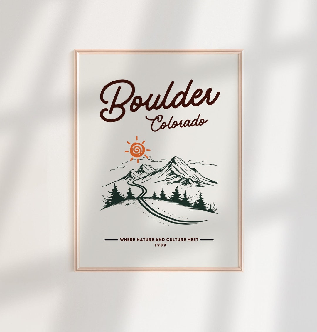 Boulder Colorado Print CO Poster, Colorado Mountain Print Colorado Gift ...