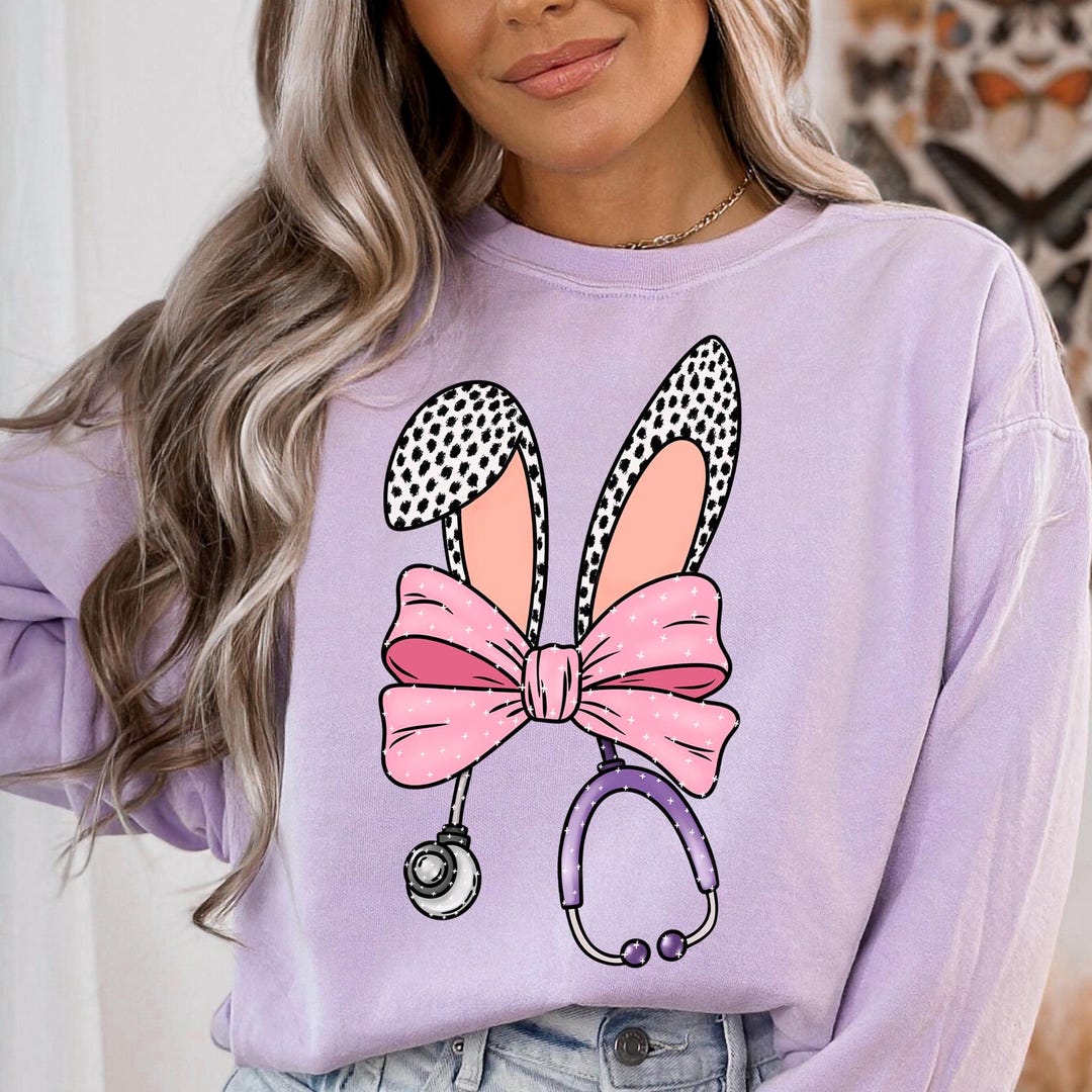 Coquette Bow Easter Stethoscope PNG, Happy Easter Png, Nurse Easter PNG ...