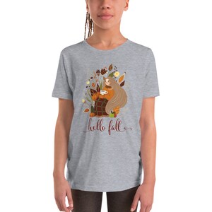 Hello Fall Youth Shirt for Kids. Autumn Tee Girl Pumpkin - Etsy