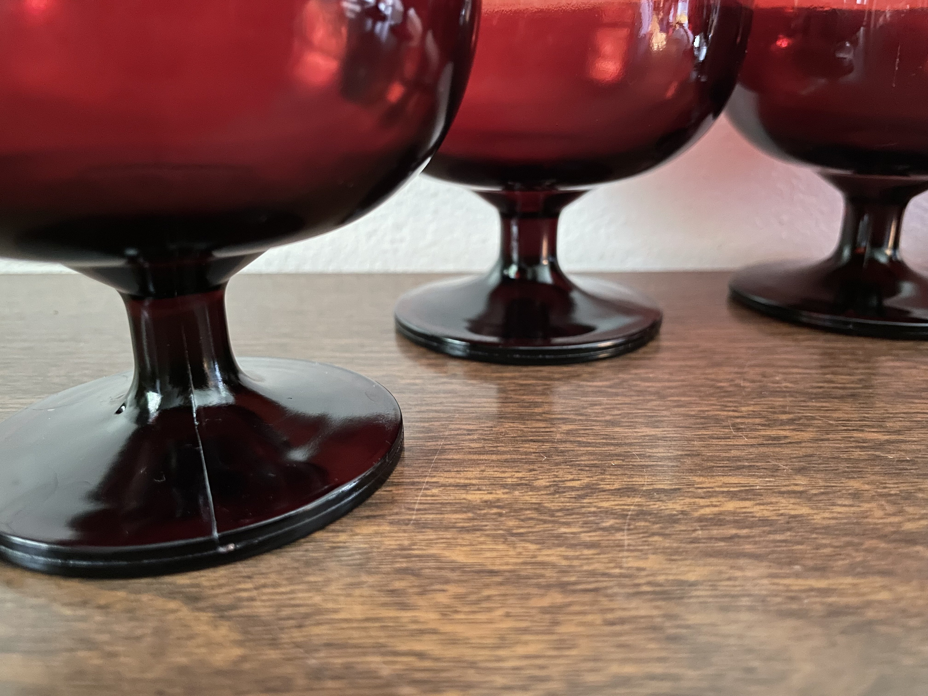 Vintage Ruby Red Custard Dishes Set of Six - Etsy