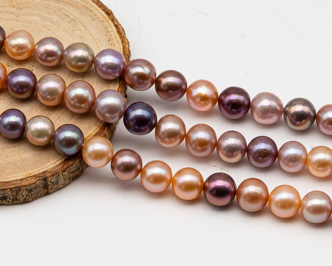 10-12mm Edison Pearl in Full Strand, Freshwater Pearl in Natural Colors ...