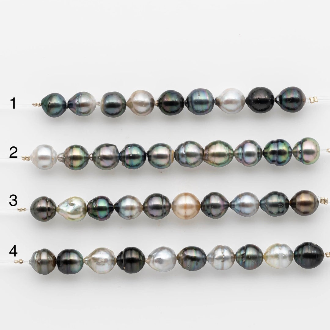 9-10mm Tahitian Pearl in Short Strand With All Natural Color With High ...