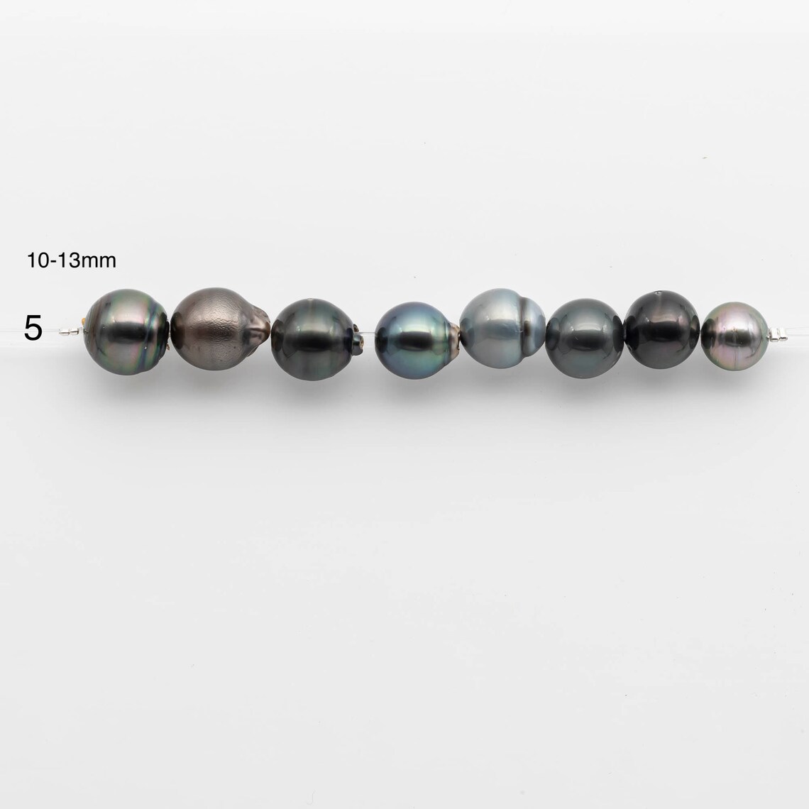 2mm Hole Tahitian Pearls 13-15mm in Short Strand With All Natural Color ...