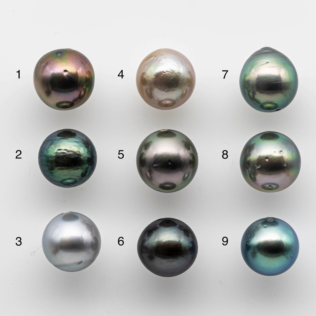 9-10mm Multi-color Tahitian Pearl Near Round With High Luster in One ...