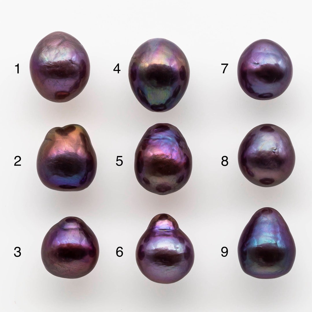 11-12mm Drop Edison Pearl in Amazing Natural Deep Purple and Beautiful ...
