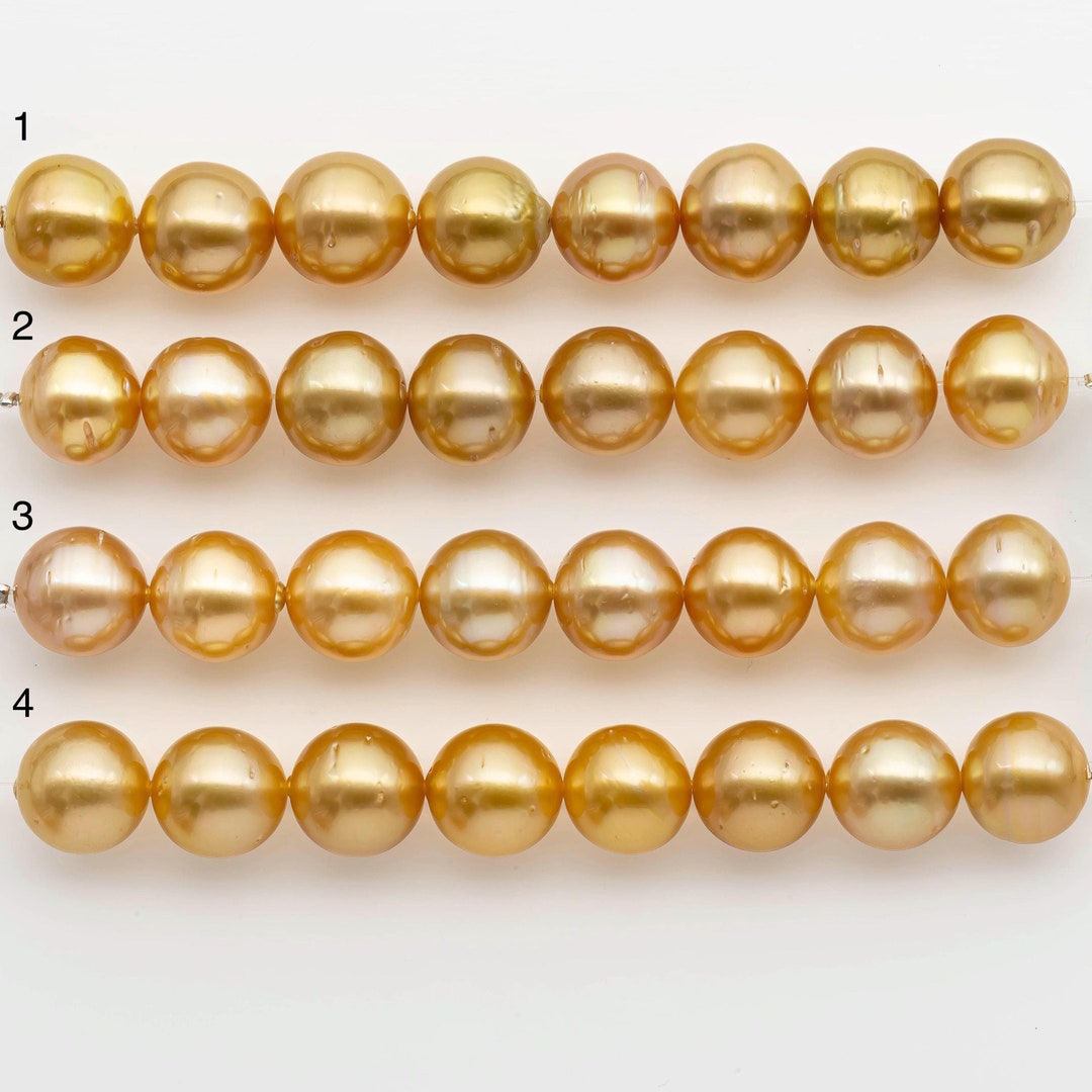 13-14mm Golden South Sea Pearls, Natural Gold or Champagne Color, for ...