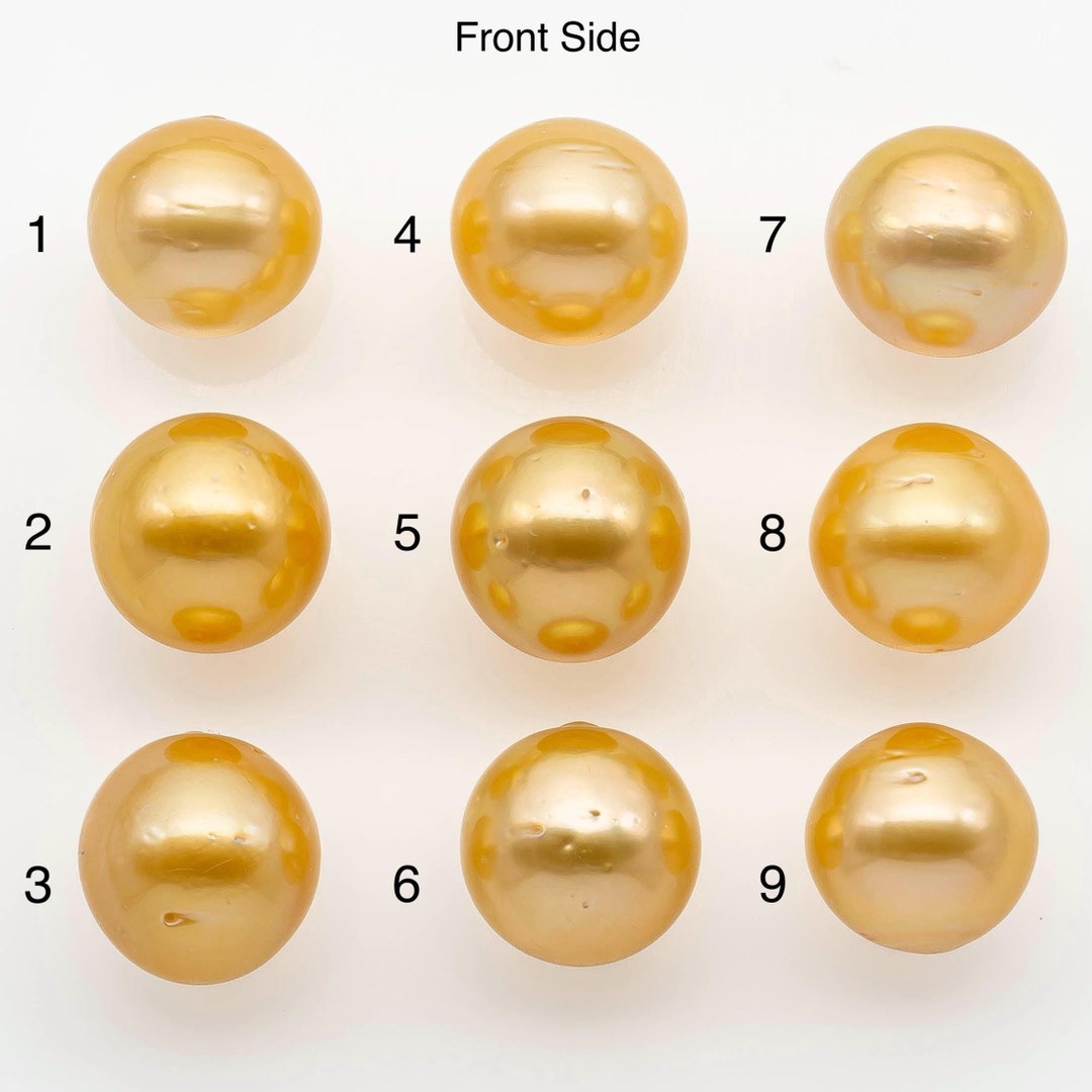 13-14mm Gold South Sea Pearl Undrilled for Jewelry Making, Natural Gold ...