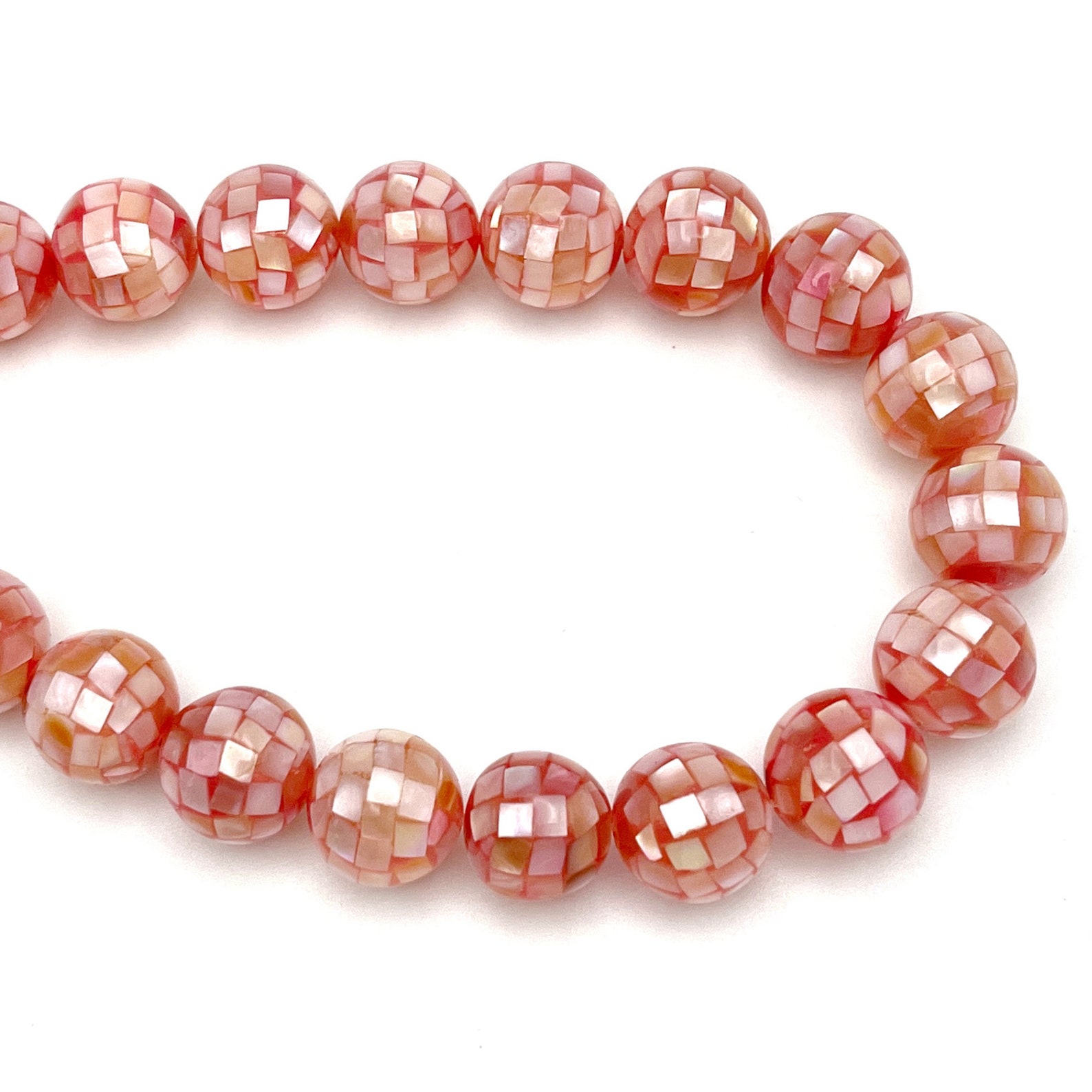 Conch Shell Mosaic Round Beads in 14mm 2 Pieces 1048SABM - Etsy