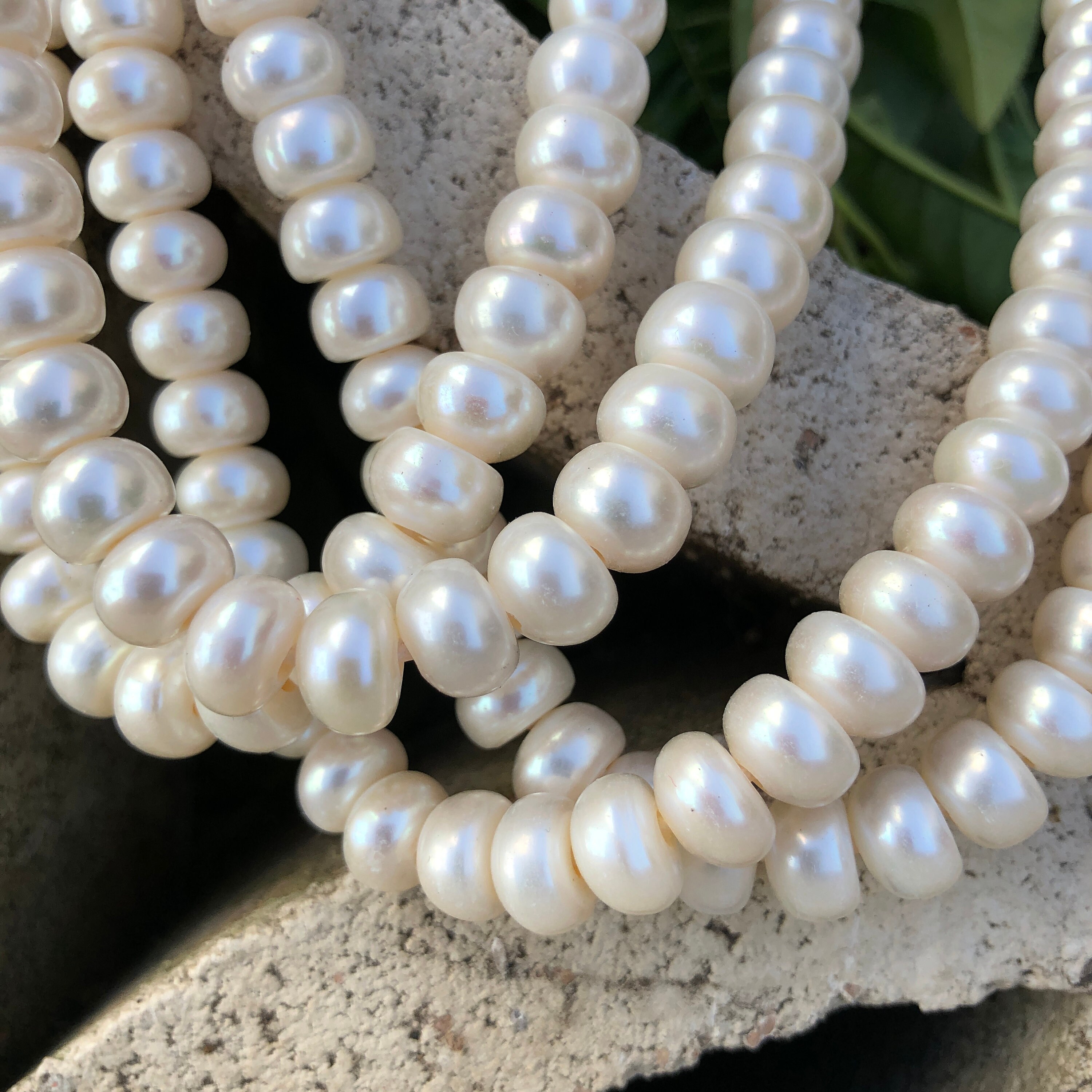 Large Hole Pearls AA Grade 9.5-10mm Button Shape White Color | Etsy