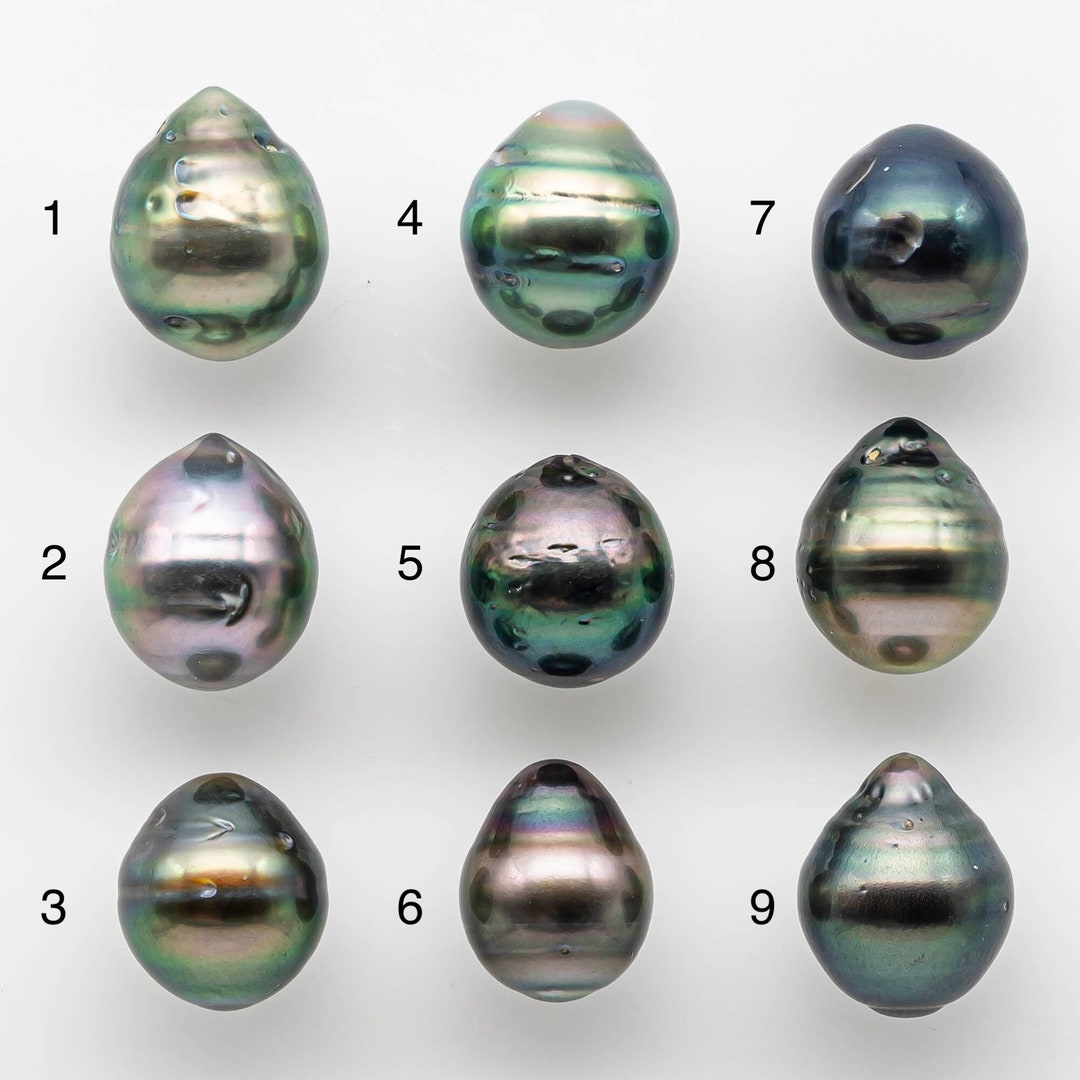 11-12mm Tahitian Pearl Drop With High Luster and Natural Color With ...