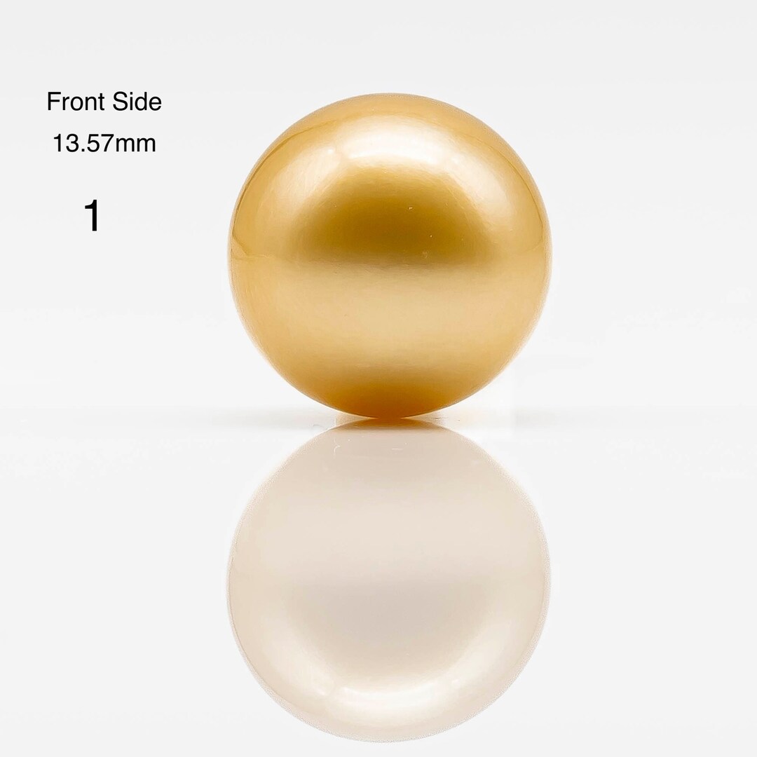 13-14mm Round Golden South Sea Pearl in Natural Color With High Luster ...