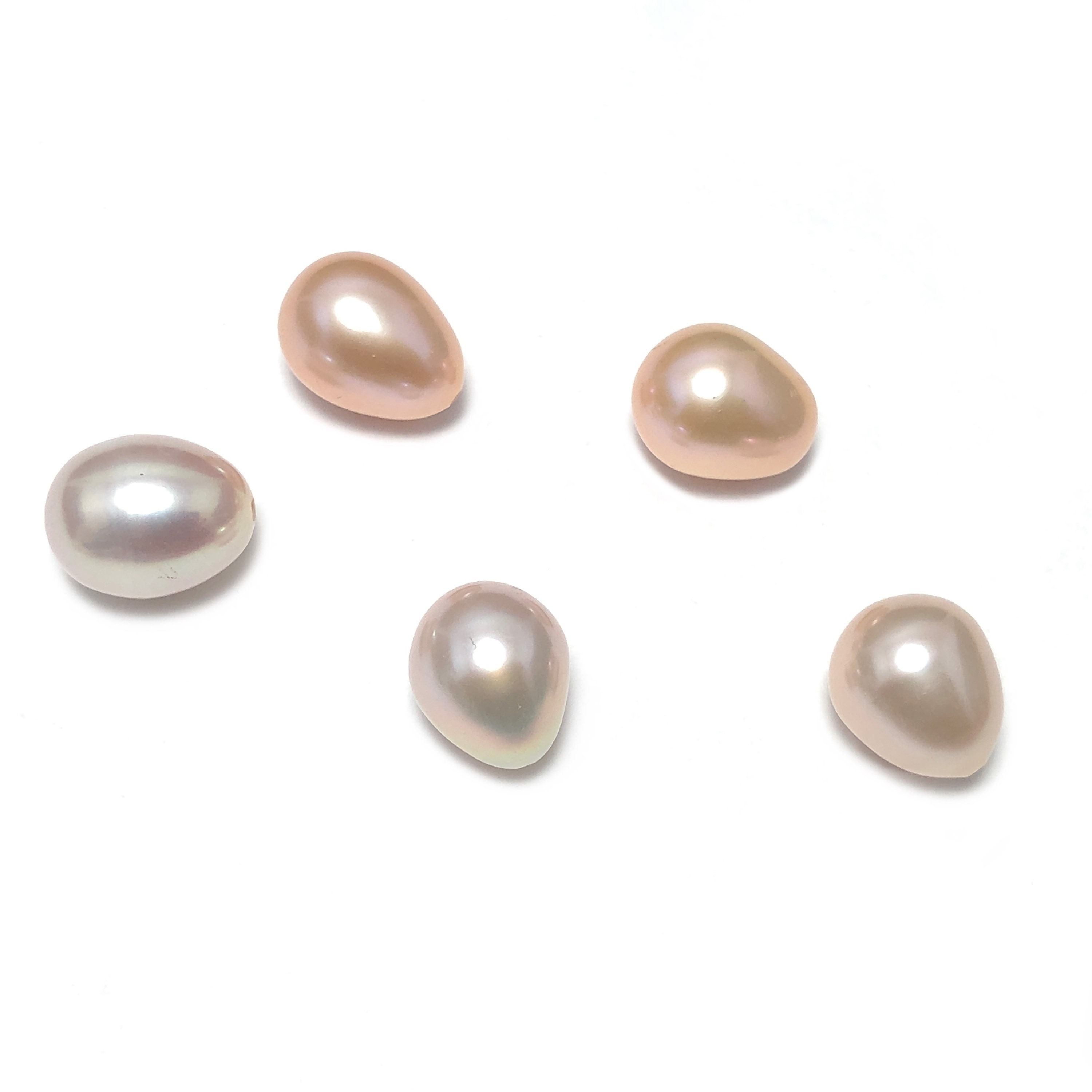 Half Drill Pearls Freshwater Drop Shape 8-9mm Natural | Etsy