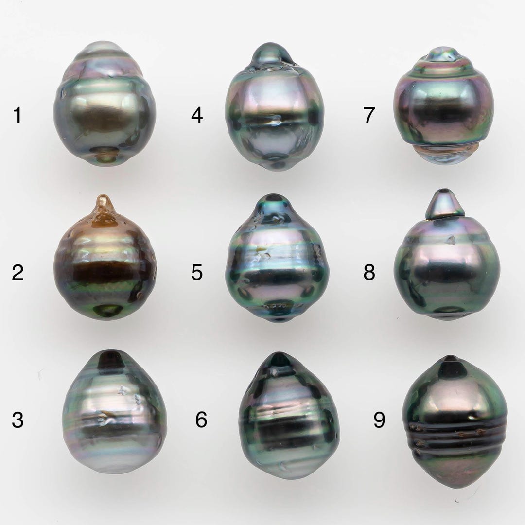 9-10mm Natural Color Tahitian Pearl Drop Shape Loose Single Piece ...