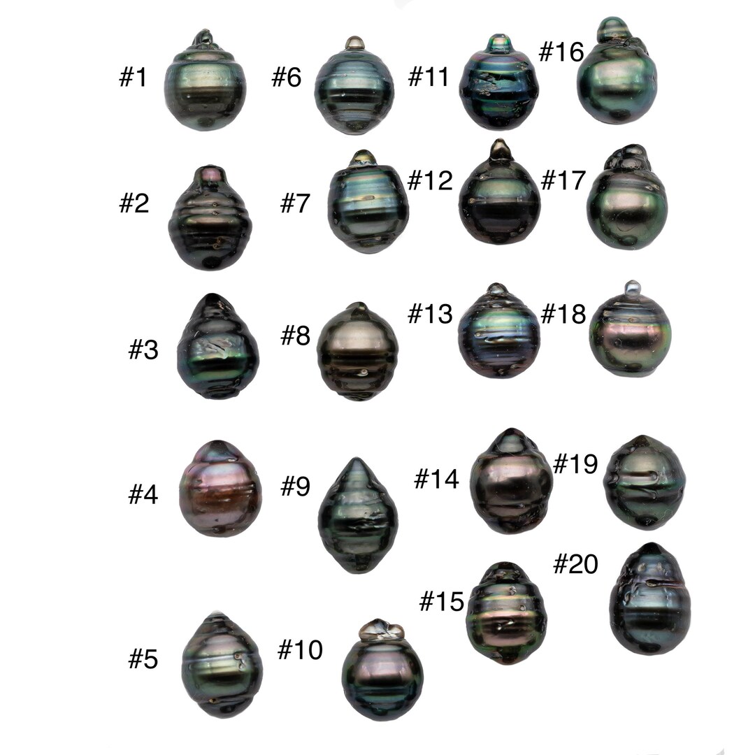 Single Drop Tahitian Pearl Circle Loose Undrilled Black Pearl With High ...