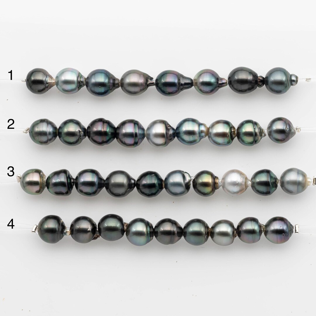 2mm Hole 10-11mm Tahitian Pearls in Short Strand With All Natural Color ...