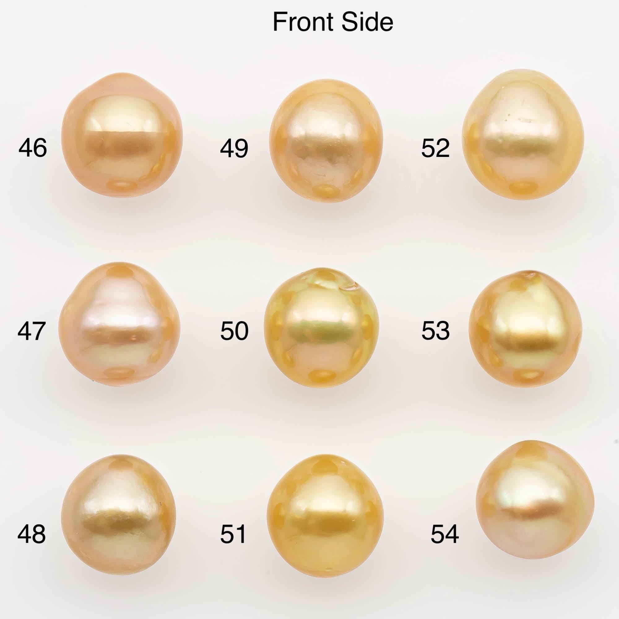 10-11mm South Sea Pearl, Gold Near Round Single Piece Nondrilled With ...