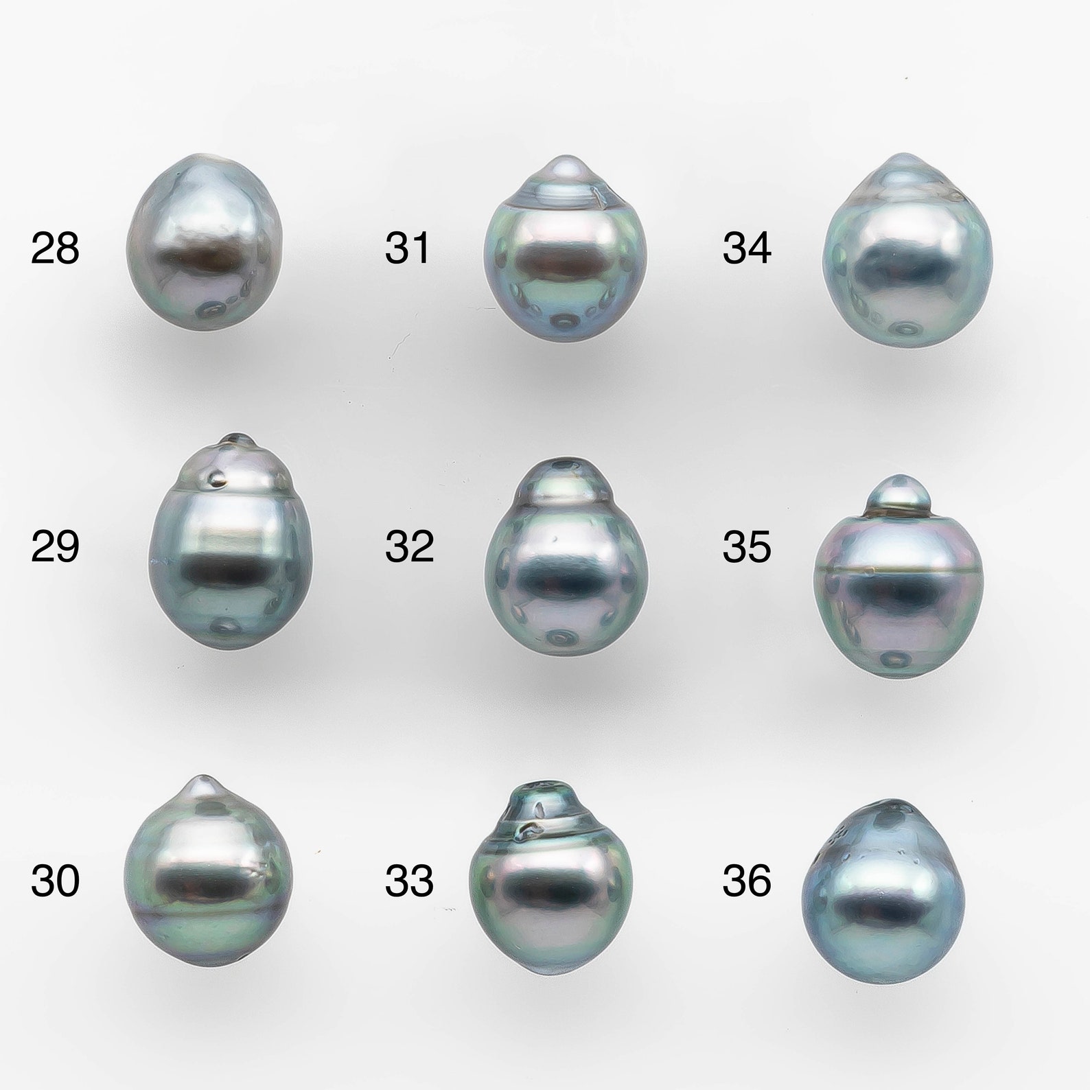 8-9mm Tahitian Pearl Drop With High Luster and Natural Color in Silver ...