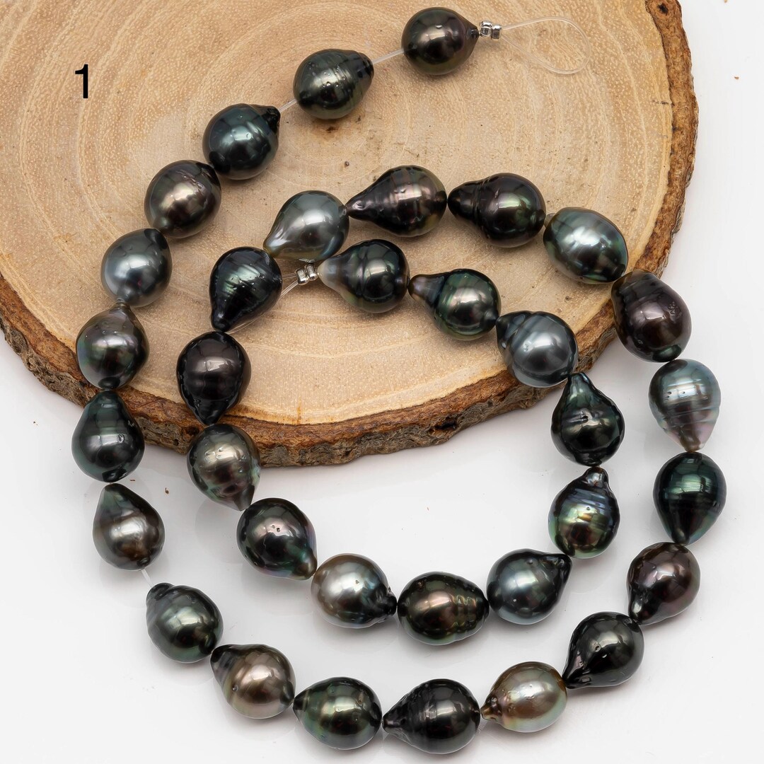 9-10mm Tahitian Pearl in Full Strand With All Natural Color With High ...