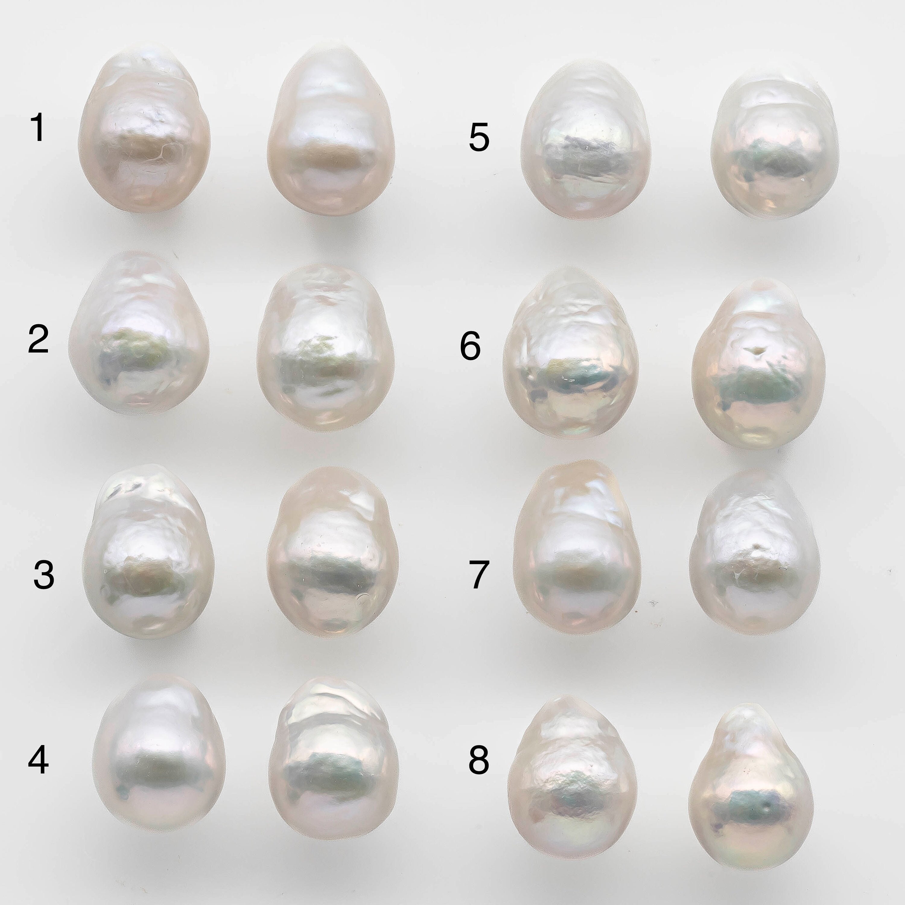 9-10mm Teardrop Edison Pearl Loose Pair Undrilled Small Size With ...