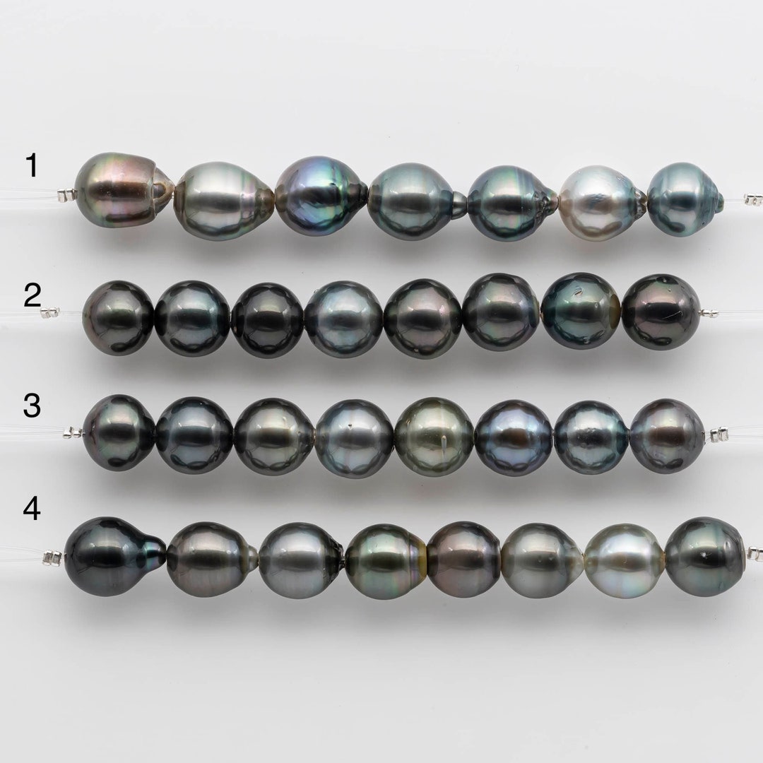 2mm Hole Tahitian Pearls 12-13mm in Short Strand With All Natural Color ...