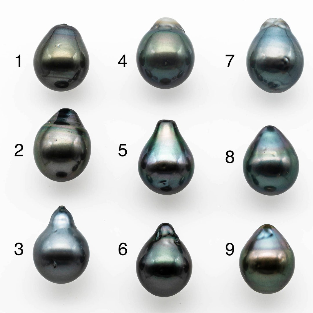 13-14mm Large Size Tahitian Pearl Teardrop in Natural Color and High ...