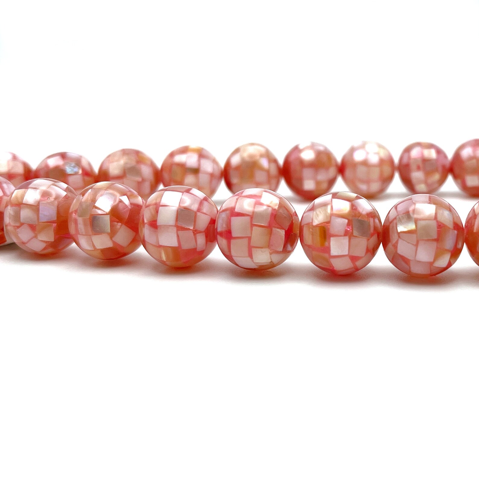 Conch Shell Mosaic Round Beads in 14mm 2 Pieces 1048SABM - Etsy