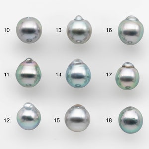 8-9mm Tahitian Pearl Drop With High Luster and Natural Color in Silver ...