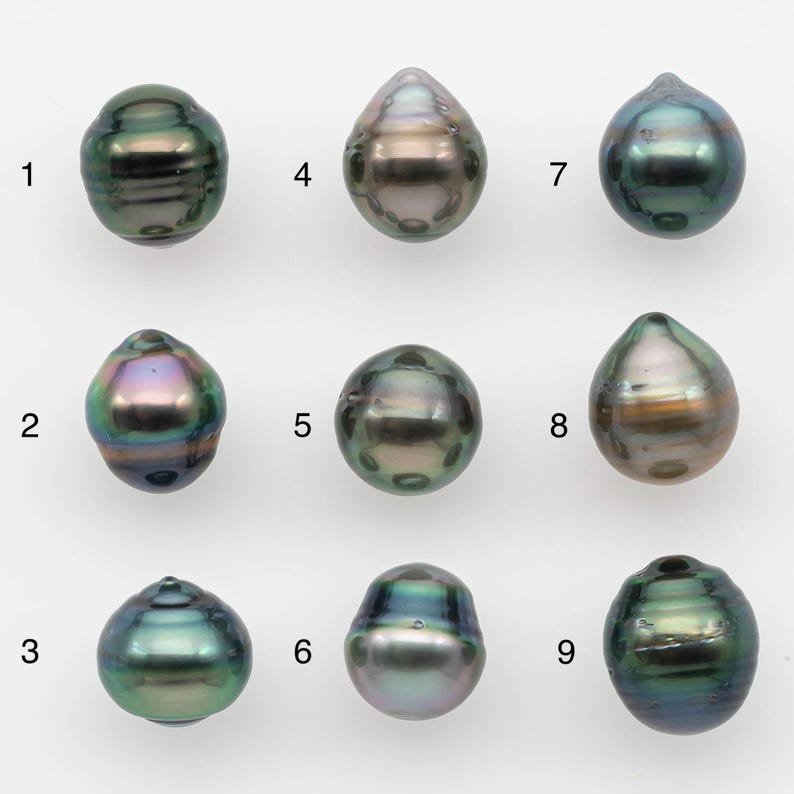 9-10mm Natural Color Tahitian Pearl Drop Shape Loose Single Piece ...